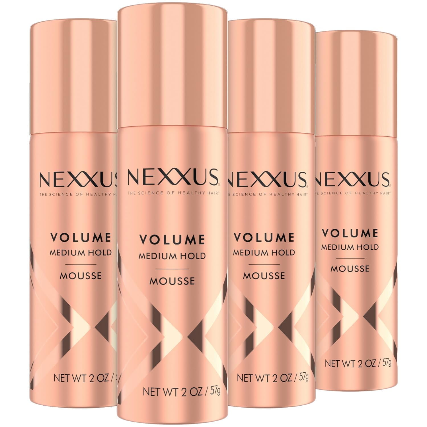 Nexxus Travel Mousse, Volume Medium Hold 4-Pack – 72-Hour Anti-Humidity ...
