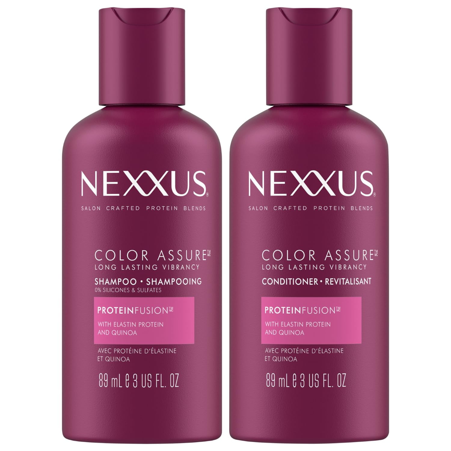 Nexxus Travel Shampoo and Conditioner, Color Assure - Replenishes and ...