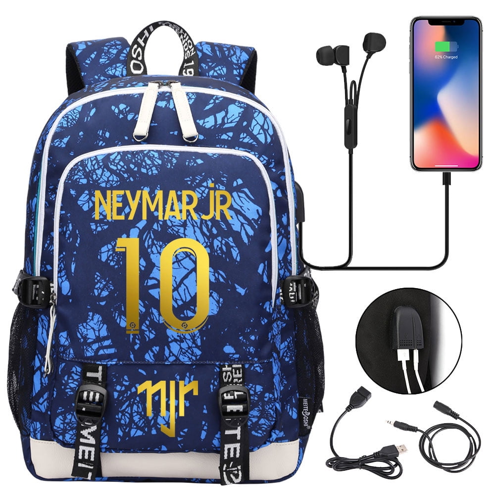 Neymar Cartoon Pattern Children's School Backpack with USB Charging and ...
