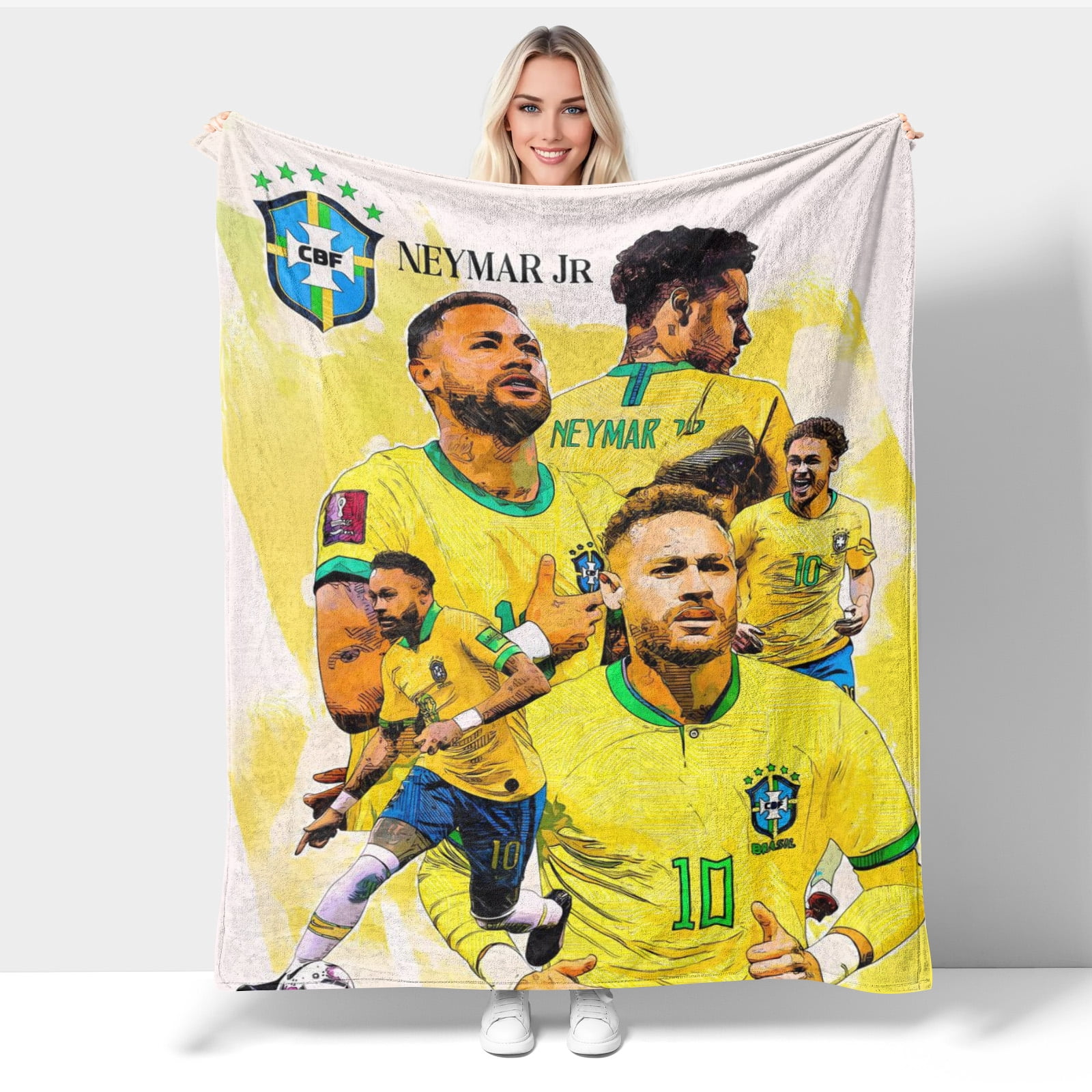 Neymar Jr Blanket 50"X40",Throw Blankets Flannel Sleep Cozy Lightweight ...