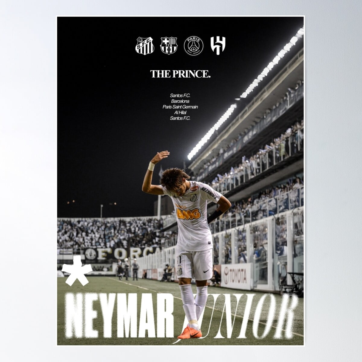 Neymar Soccer Football Santos Barcelona Psg Poster Poster Wall Art ...