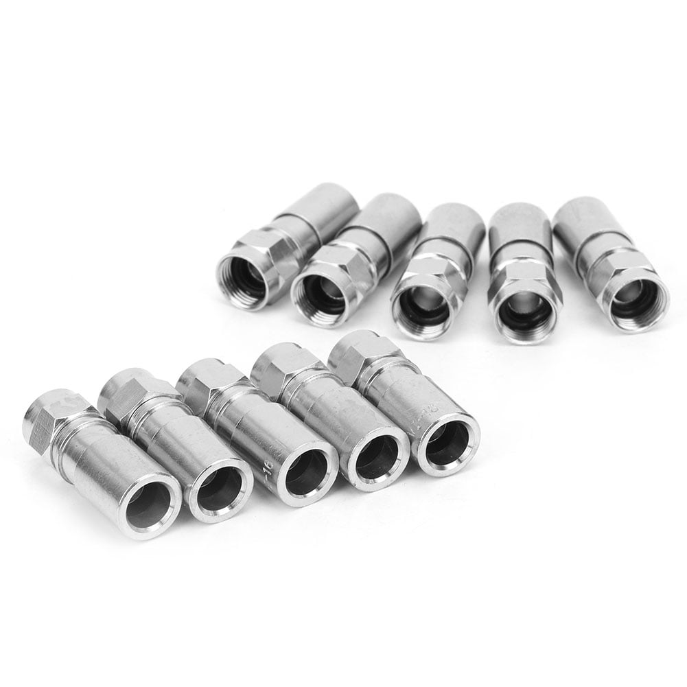 Neyseki 10 Pcs RG6 UK Squeezed Type F Connector F Cable Antenna Video ...