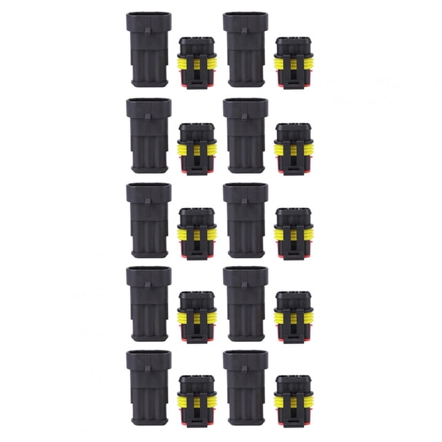 Neyseki 10 Set 3 Pin Way Waterproof Electrical Connector Car Wire ...
