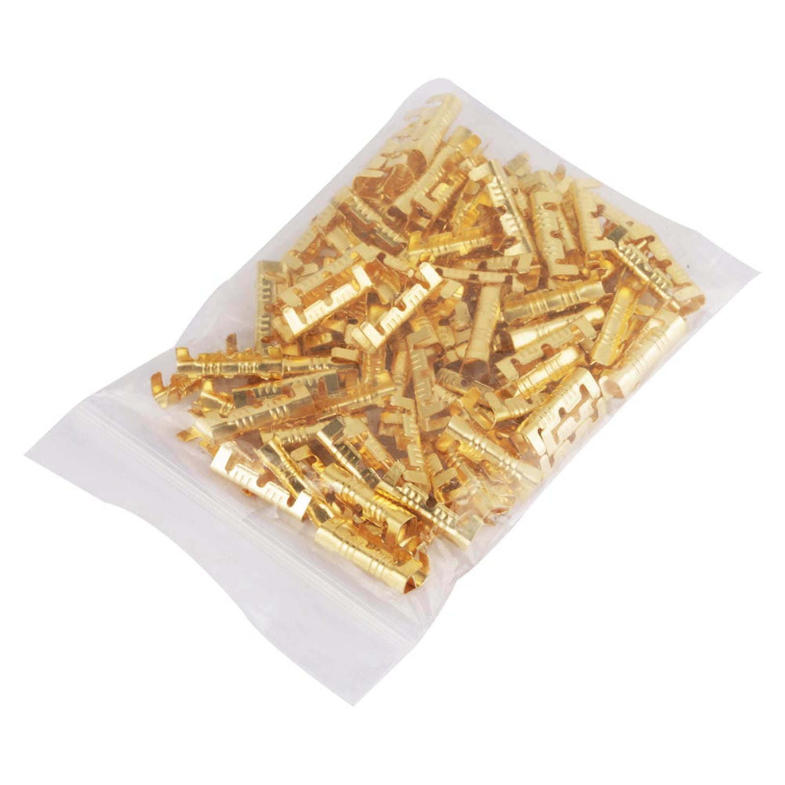 Neyseki 100Pcs Quick Connect Wiring Terminals Brass Crimp Terminals 0.5 ...