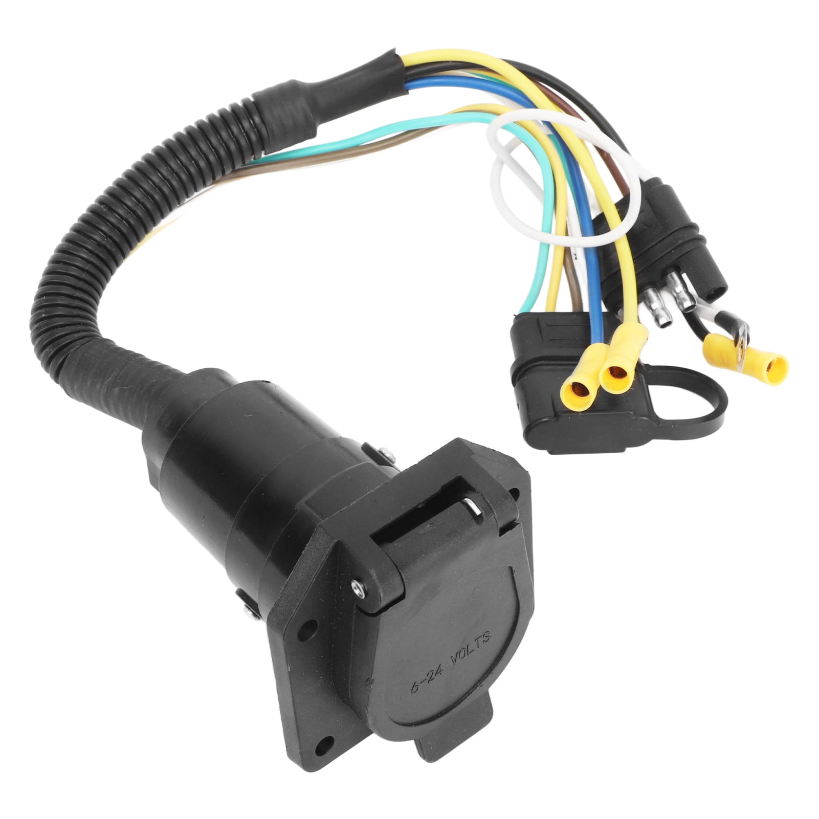 Neyseki 12V Trailer Wiring Adapter 4 Way Flat to 7 Way RV Blade Stable ...