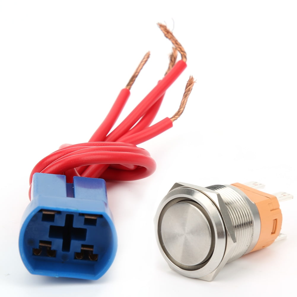 Neyseki 22mm AC250V 20A Push Button Switch Flat Head Metal Button ...