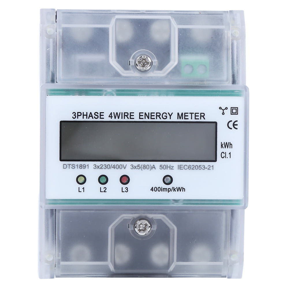 Neyseki 3‑Phase 4‑Wire DIN Rail Meter DTS1891 High Accuracy 4P White ...
