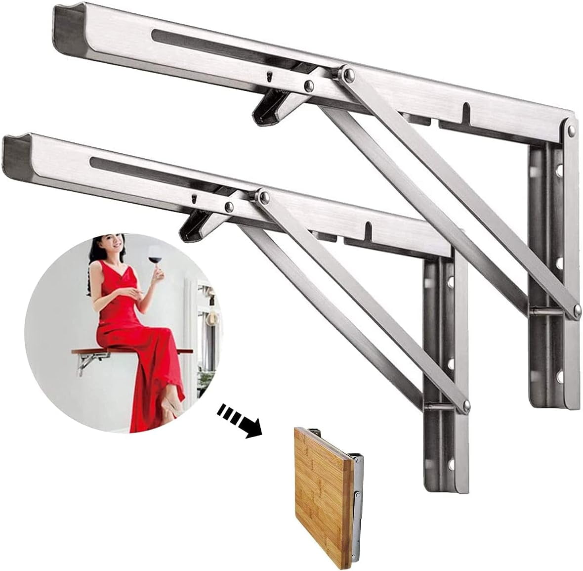 Neyseki 500mm Stainless Steel Folding Shelves, Folding Wall Shelf ...