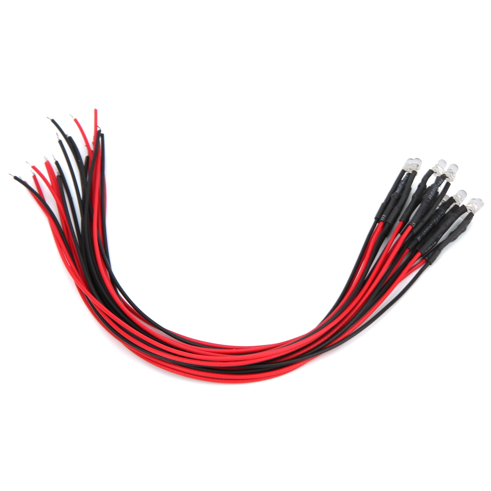 Neyseki 50Pcs LED Lights Emitting Diodes Pre Wired Prewired Round Head ...