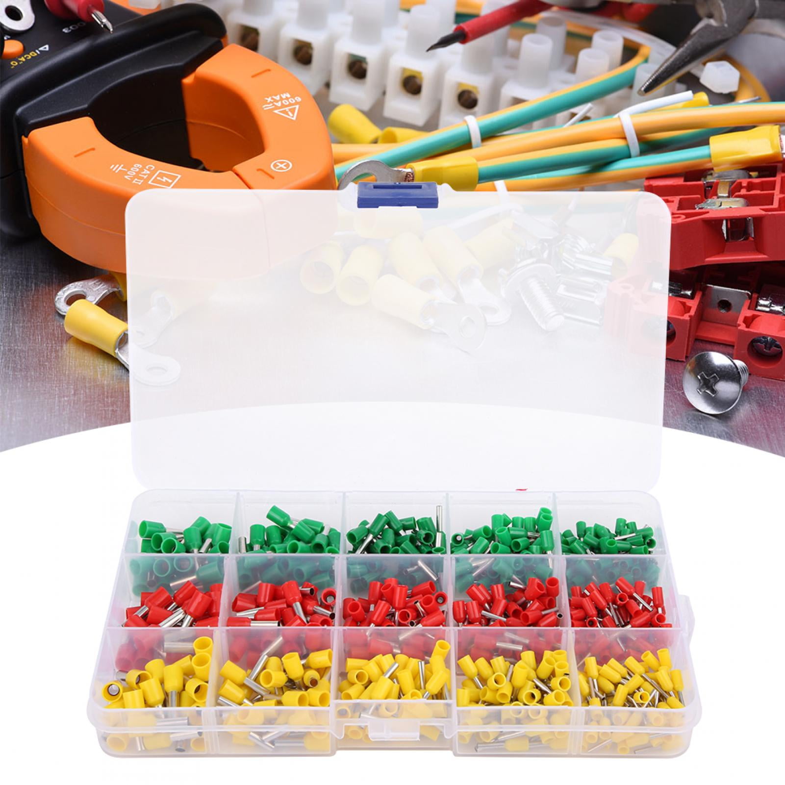 Neyseki 600pcs Tubular Terminal Box‑Packed Insulated Electric Splice ...