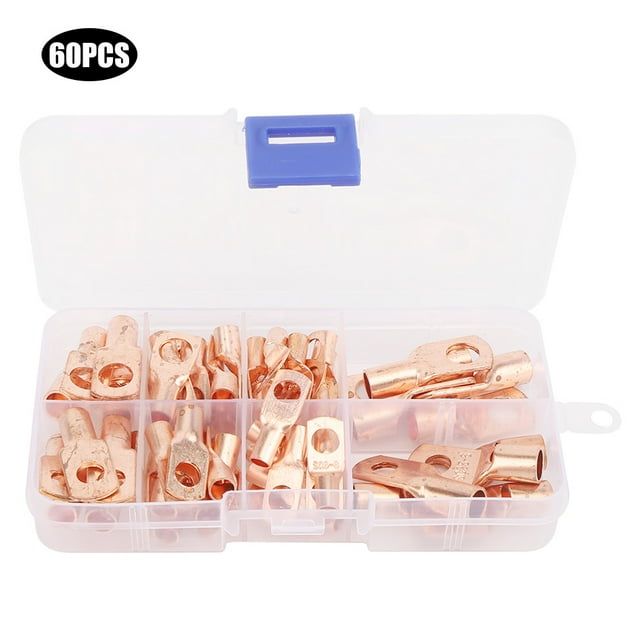 Neyseki 60Pcs/Set Terminal Kit Welding Cable Ring Connector with ...