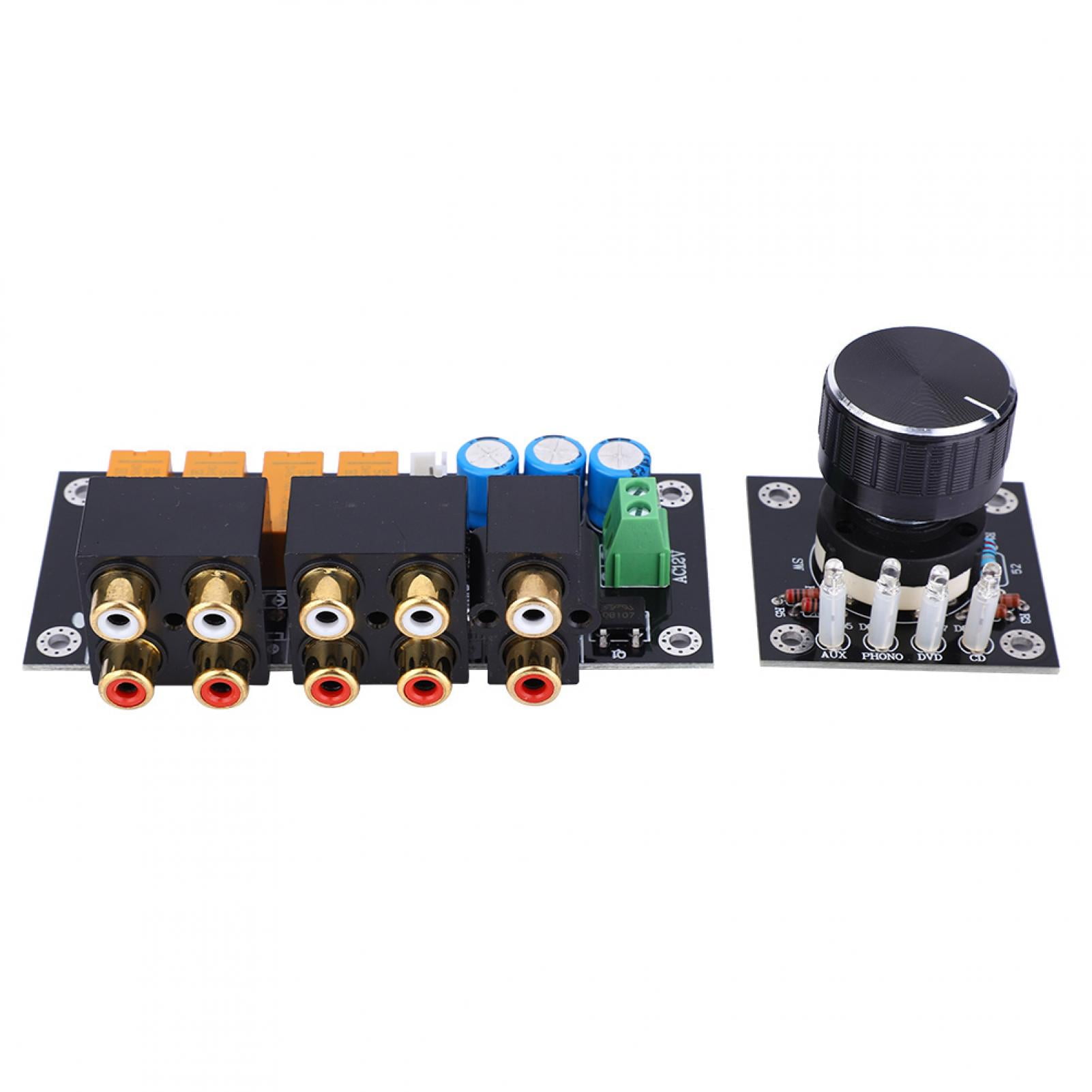 Neyseki Audio Signal Selection Board 4 Way Audio Input Switching Input Board Selector AC12~15V ...