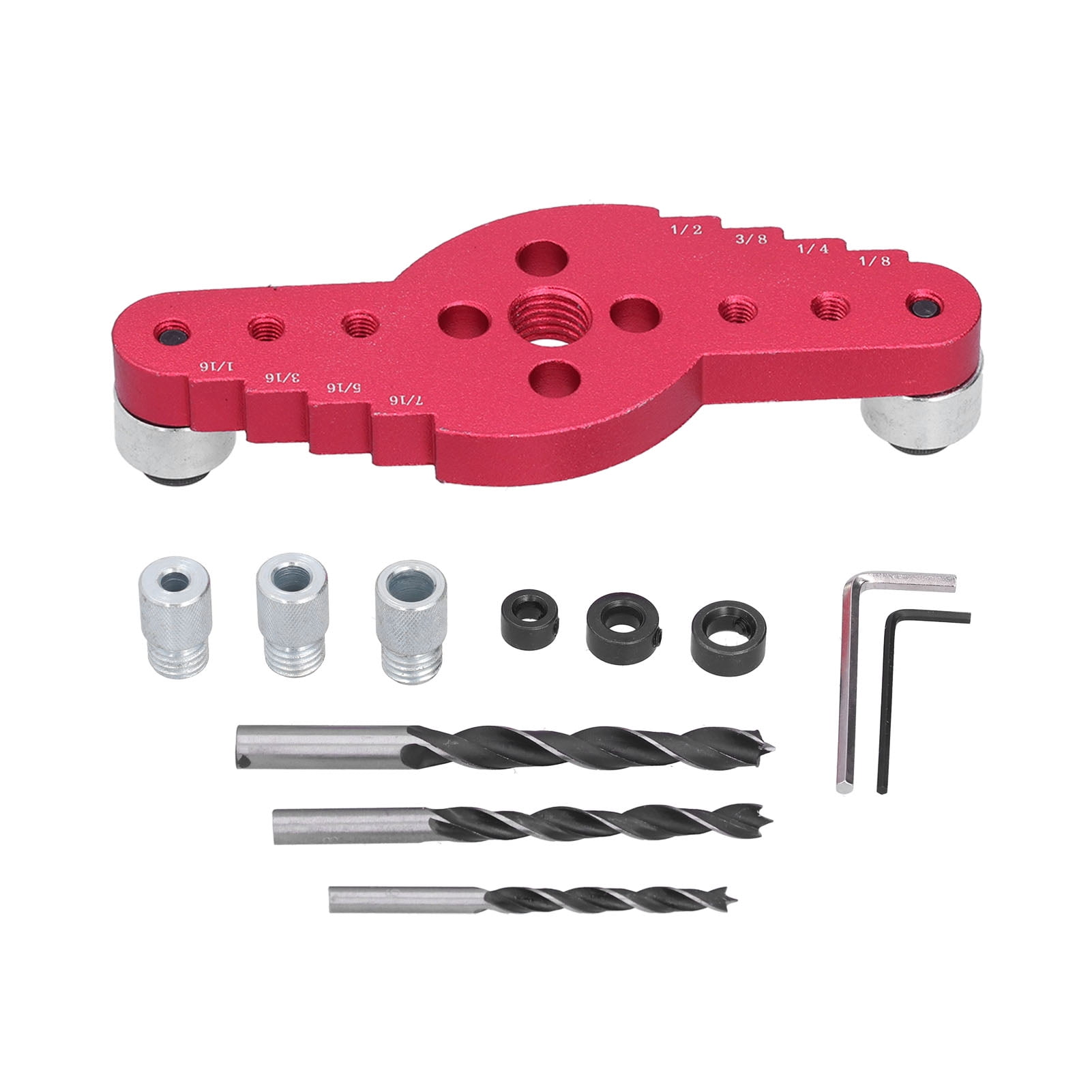 Neyseki Dowelling Drill Guide Kit Hole Puncher Bits Drilling Locator Jig Woodworking Scribe ...