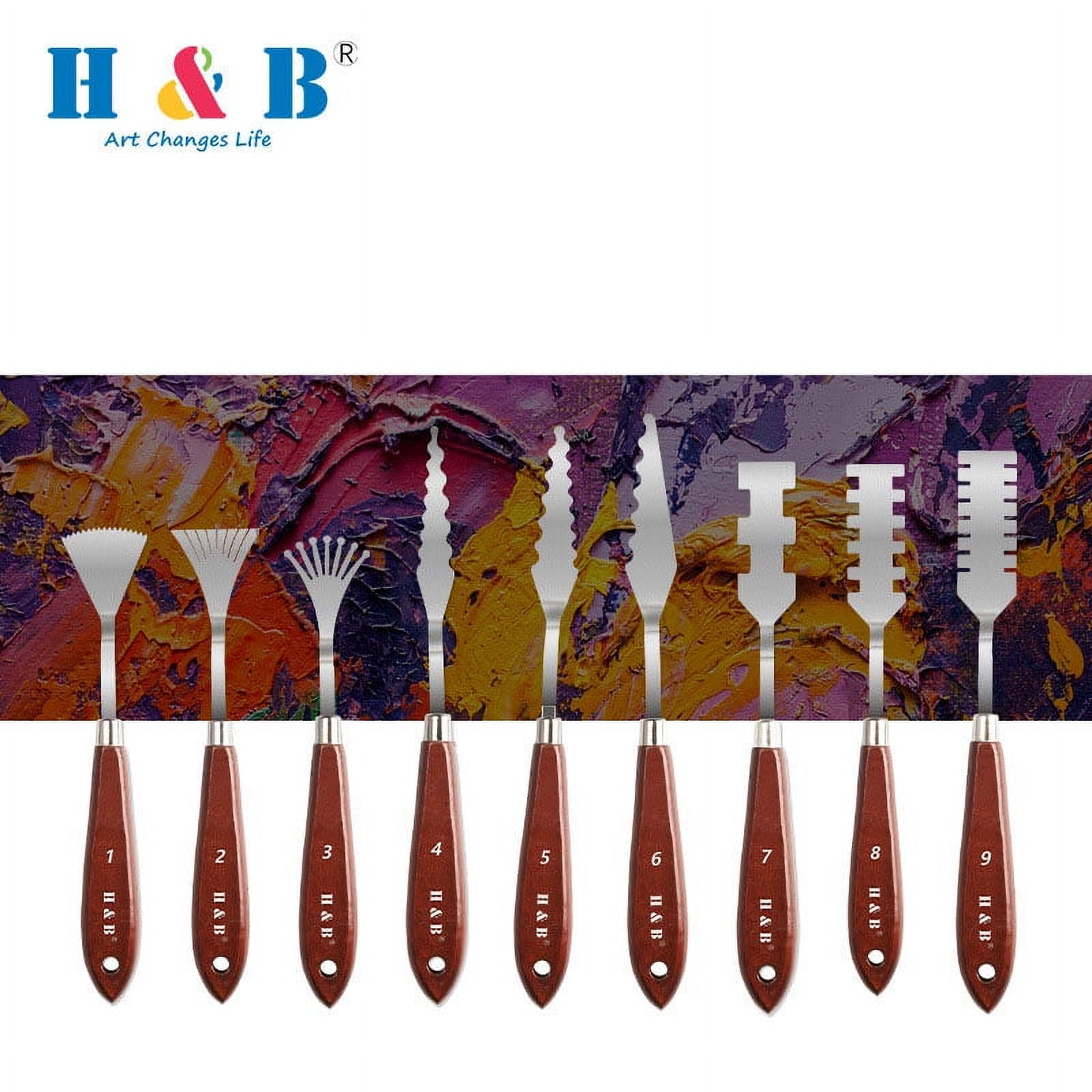 Neyseki Painting Knife Set Stainless Steel Wooden Handle Spatula ...