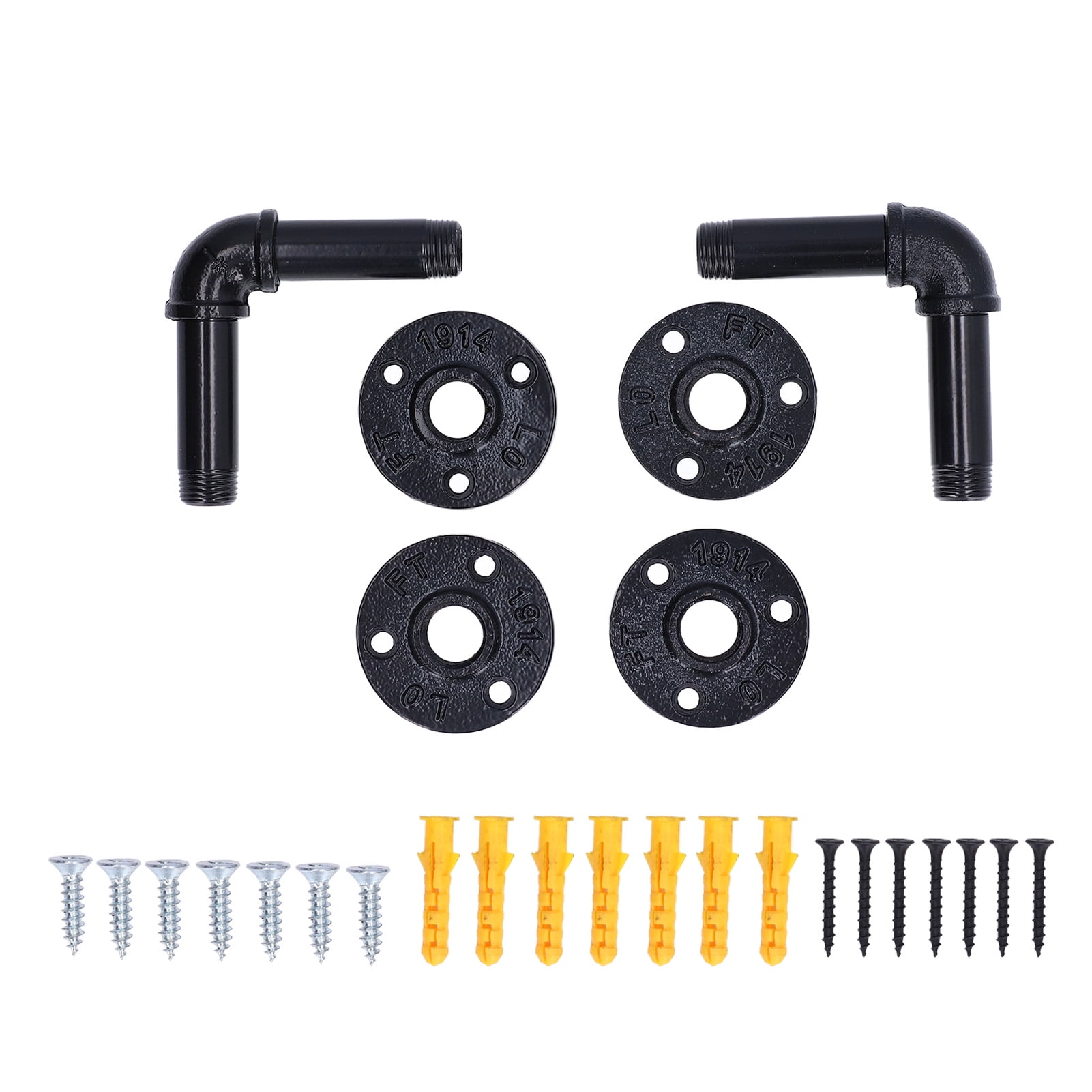 Neyseki Pipe Shelf Brackets Iron Black Retro Wall Mounted Clapboard ...