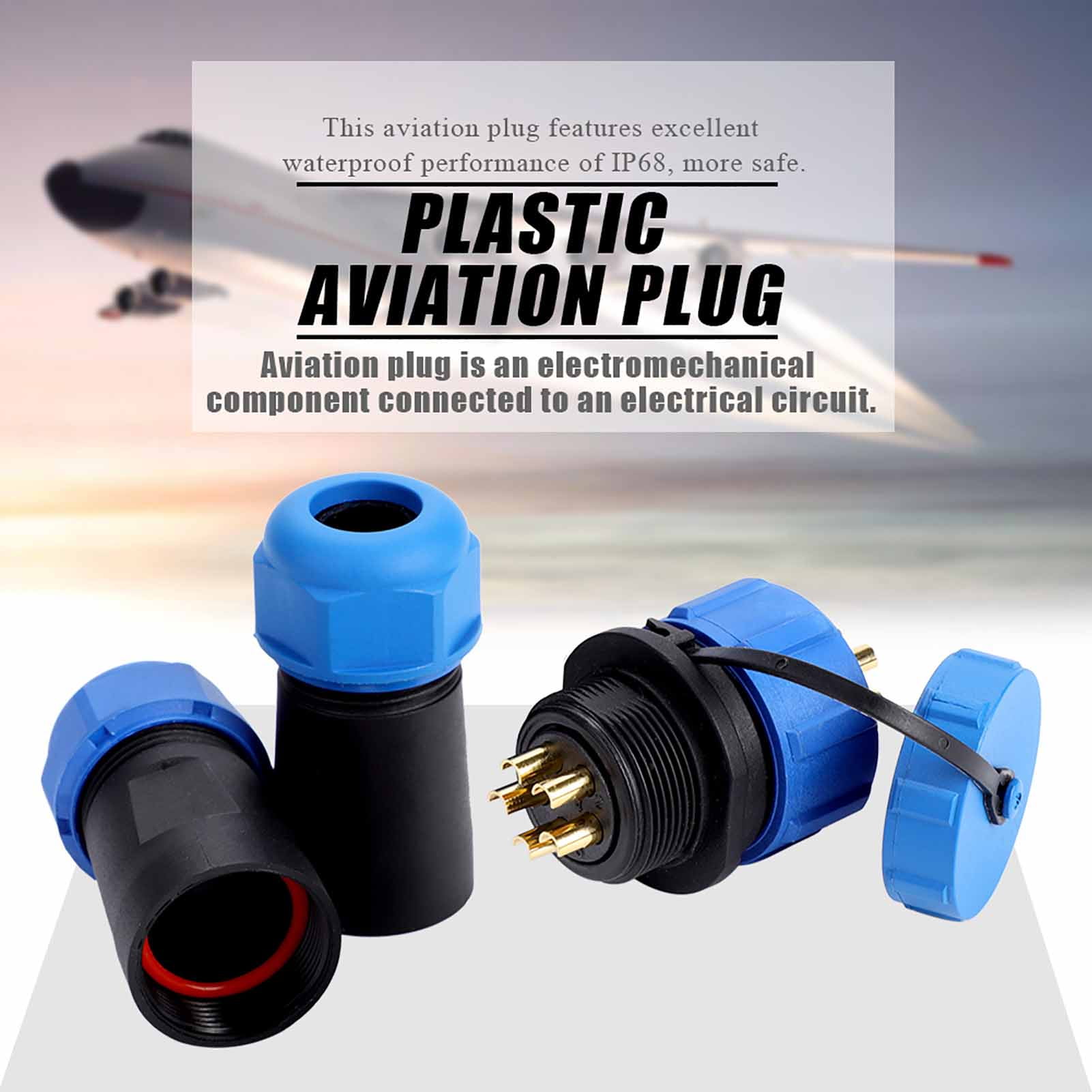Neyseki SP21 IP68 5Pin Waterproof Plastic Aviation Plug Socket Cable in ...