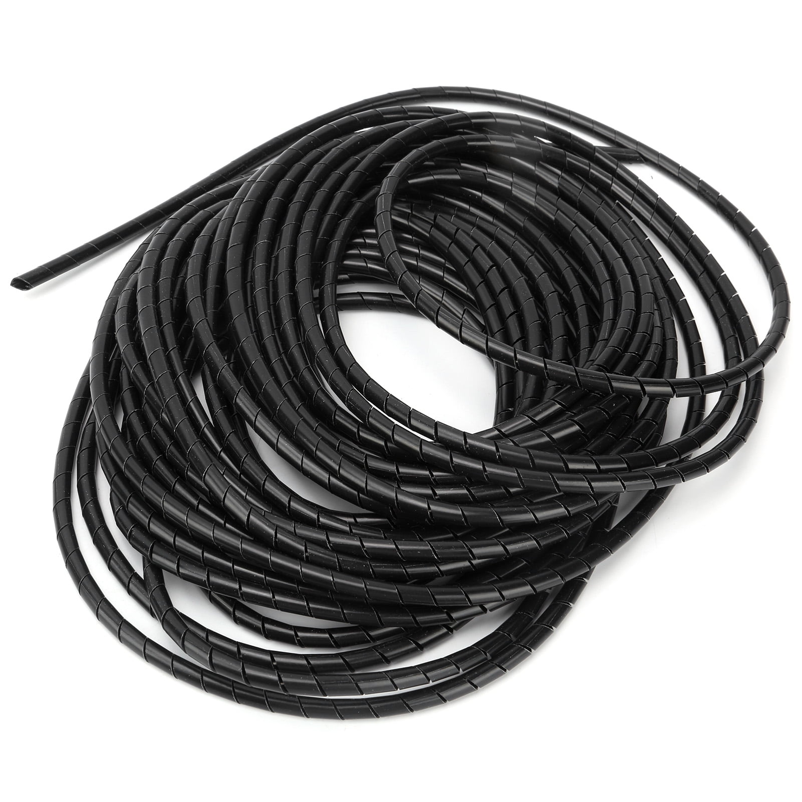 Neyseki Spiral Wire Wrap Cord Flexible Cable Organizer Management Black ...
