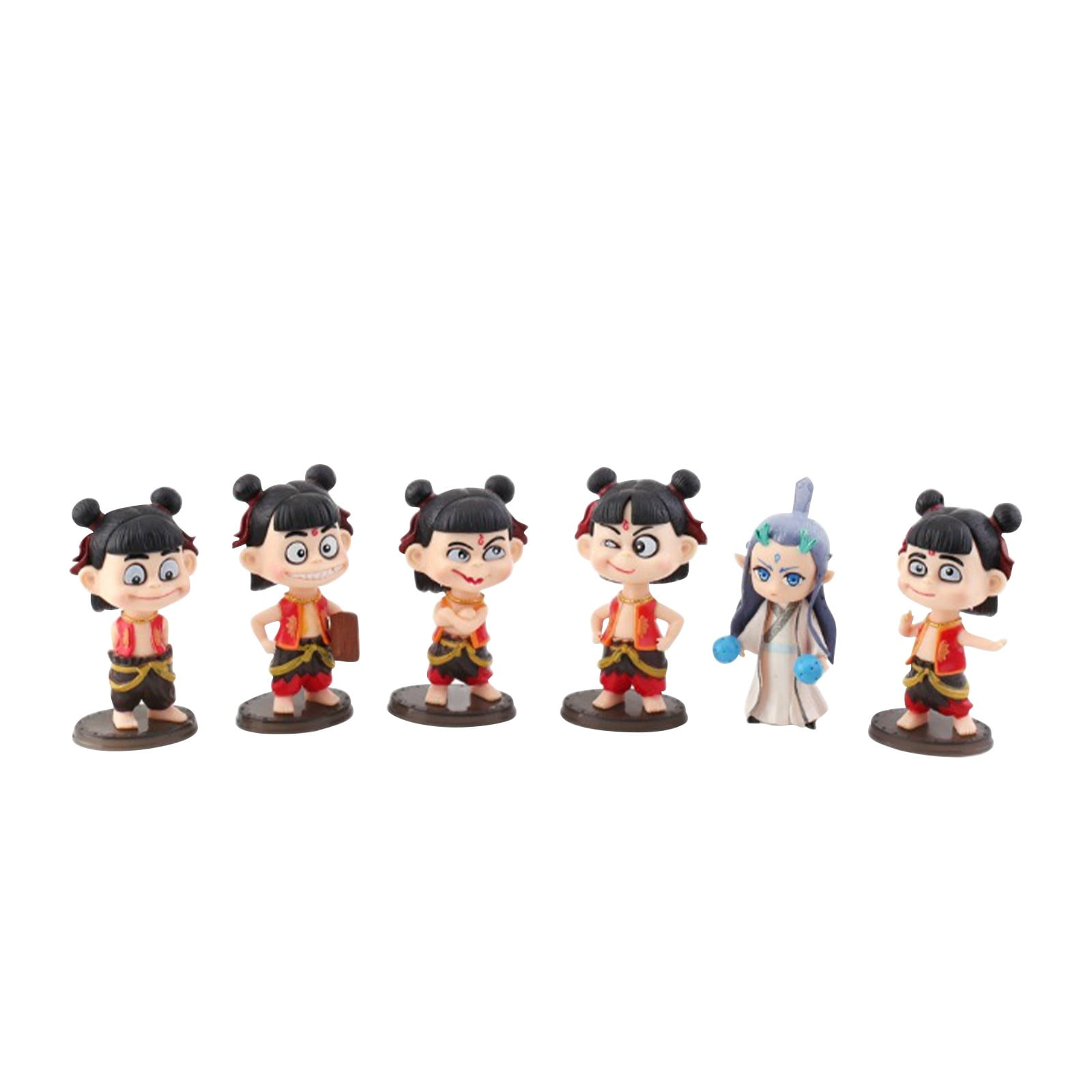 Nezha:6Pcs Nezha Blind Box Cartoon Anime Handmade Doll, Fun Male And ...