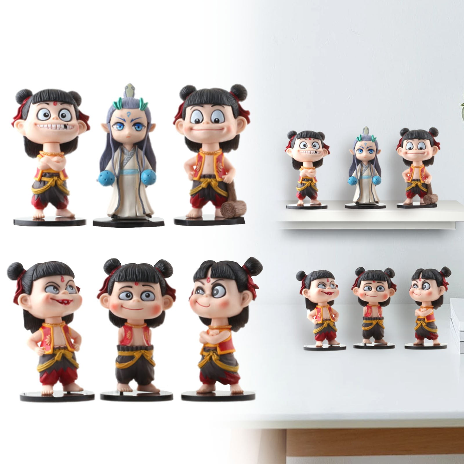 Nezha Figurine Type A 6-Piece Set Nezha Figurine Set and Expressive ...