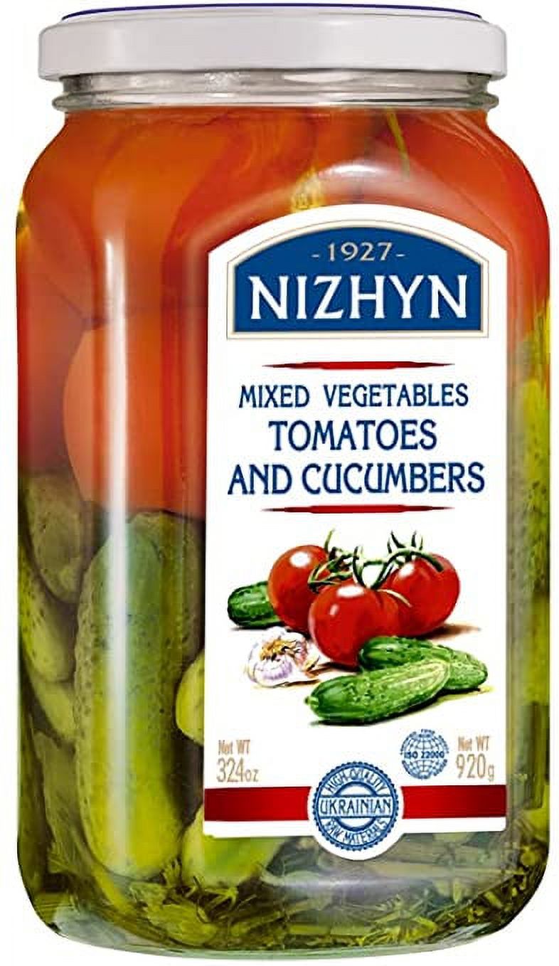 Nezhin Marinated Pickled Cucumber and Tomato Mix, Flavorful, No Added ...