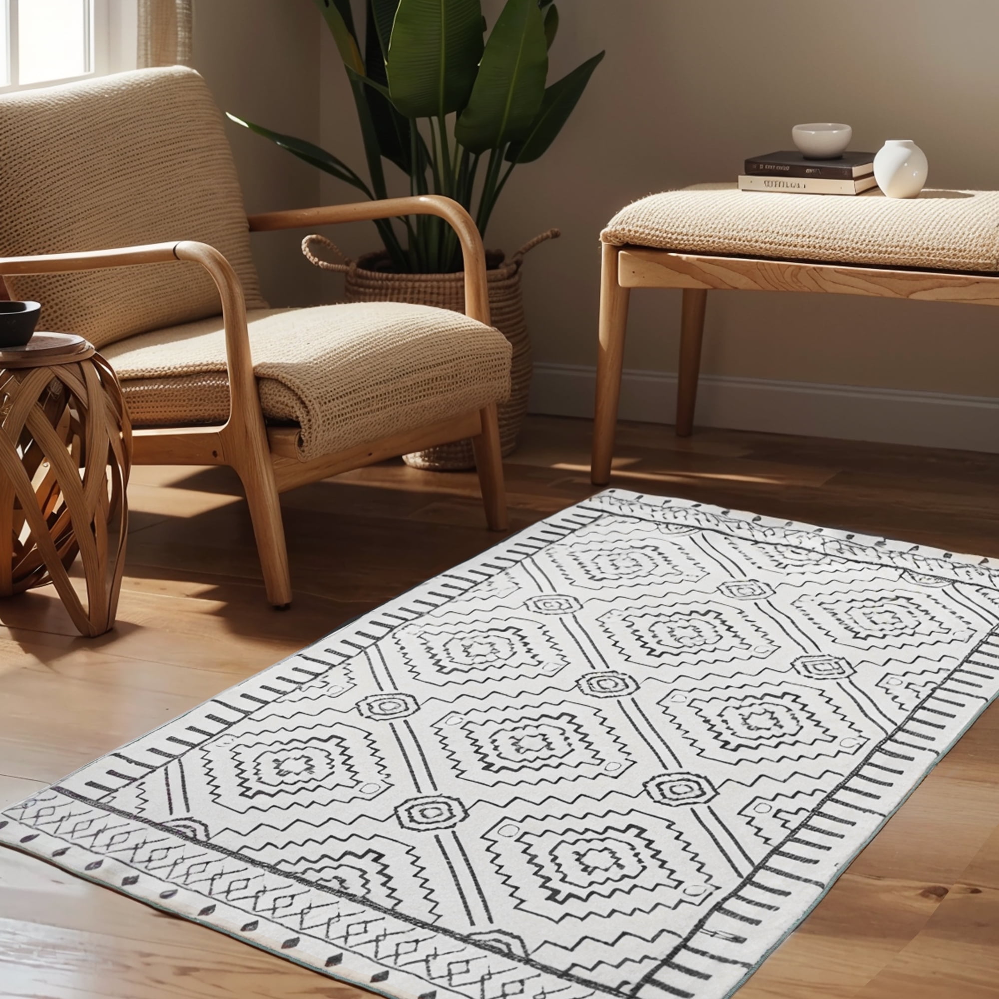 3x5ft Area Rugs for Living Room Washable Rugs Boho Moroccan Area Rug ...