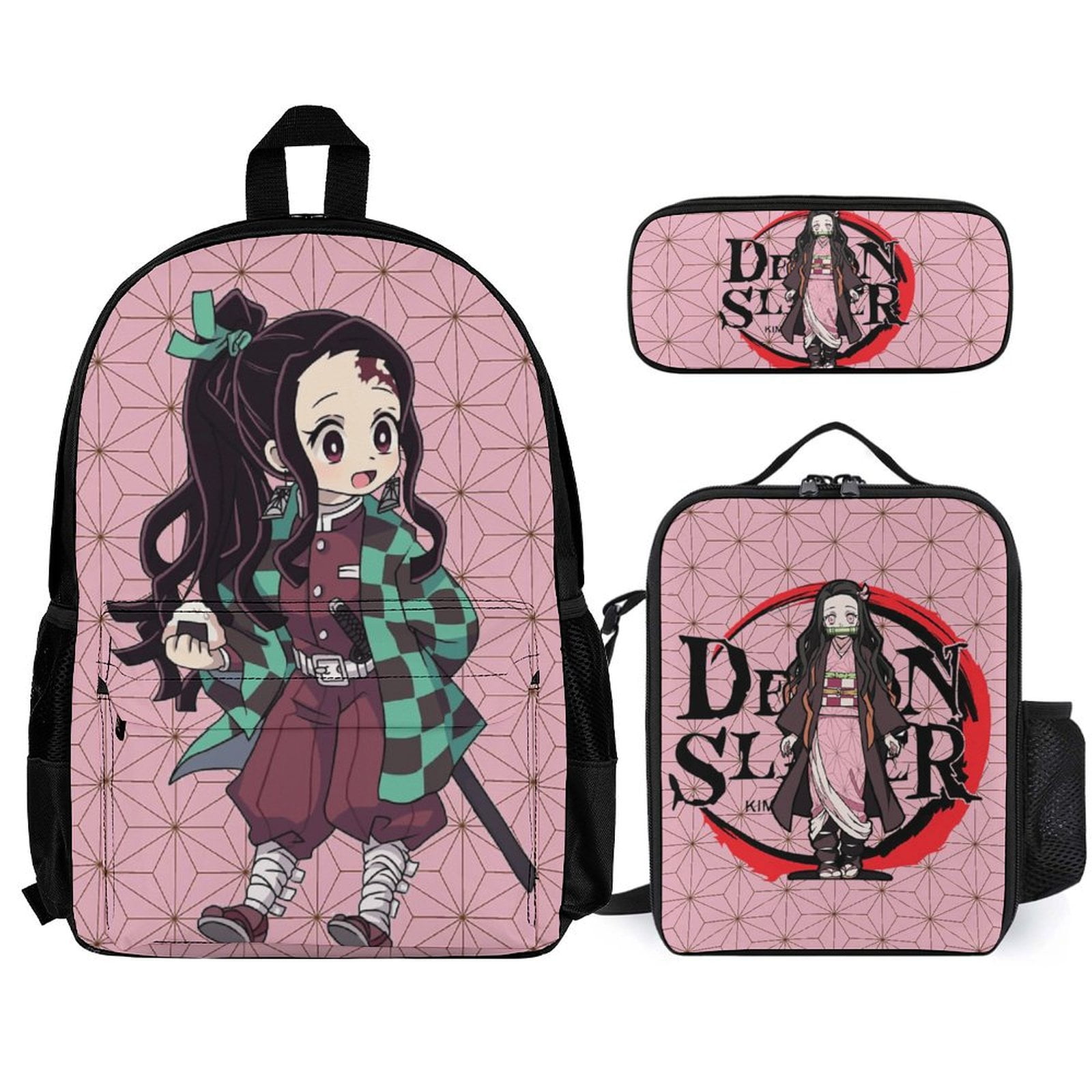 Nezuko Backpack Bag Adjustable Shoulder Daypack Laptop Bag with Lunch ...