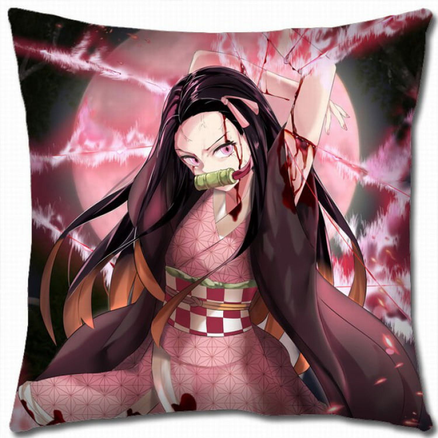 Nezuko Blood Demon Art - Demon Slayer 16.5" Decorative Pillow Case ...