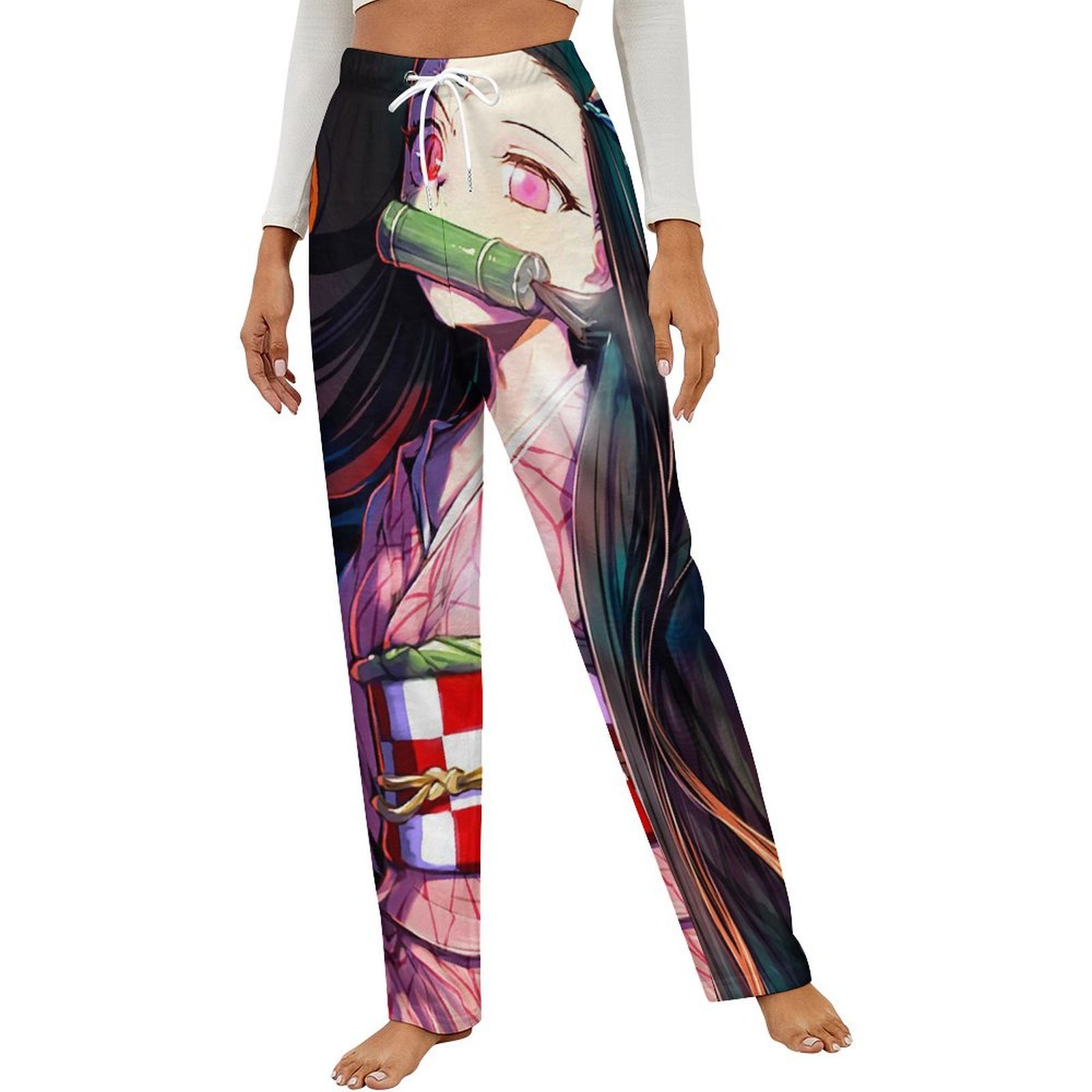 Nezuko Demon Slayer Character Flannel Women's Pajama Pants Bottoms ...