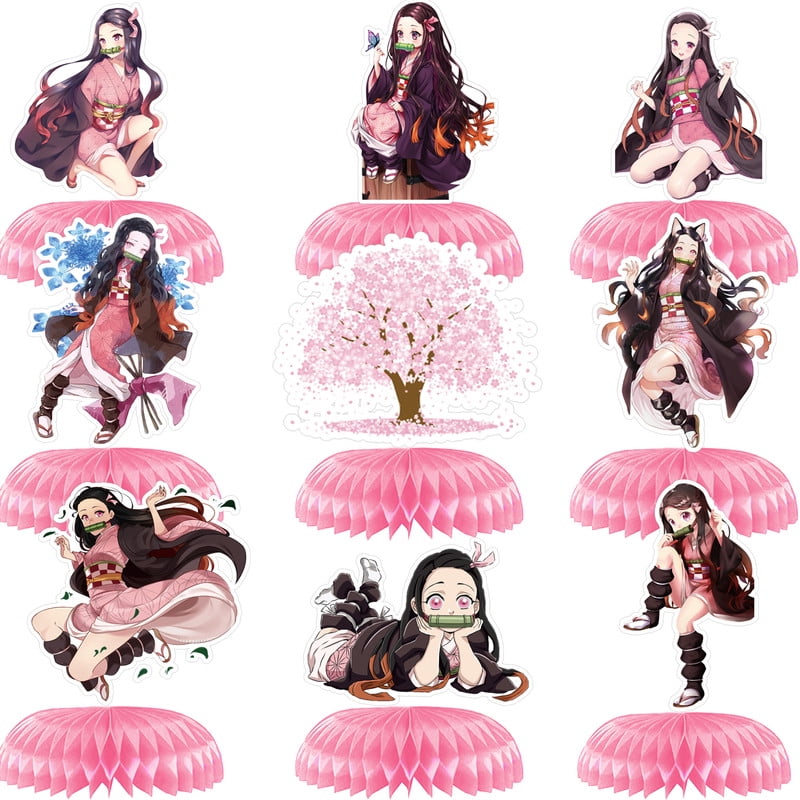 Nezuko Demon Slayer Girl Centerpieces Honeycomb Table Toppers ...