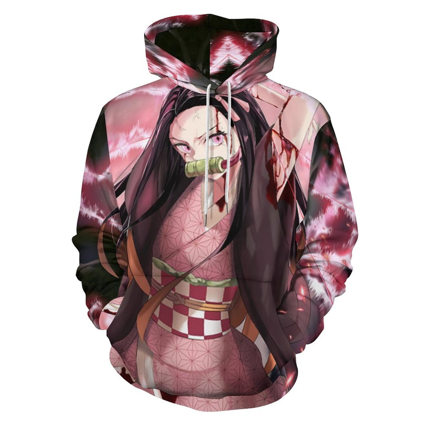 Nezuko Kamado Adult Sweater Pullover Hoodie 3D Printed Loose Hooded ...