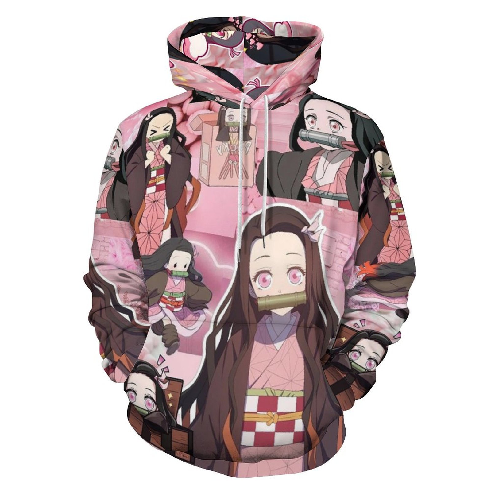 Nezuko Kamado Anime Adult Sweater Pullover Hoodie 3D Printed Loose ...