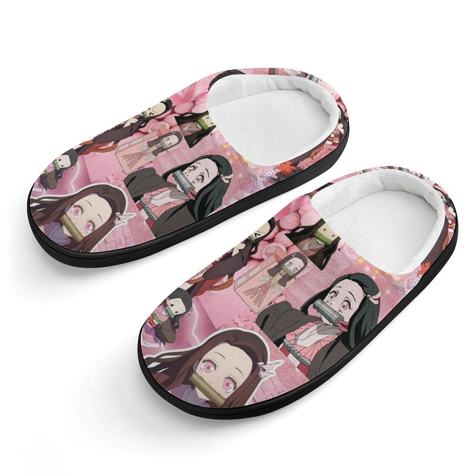 Nezuko Kamado Anime Kids Cotton Slippers Slip-on Indoor Memory Foam ...