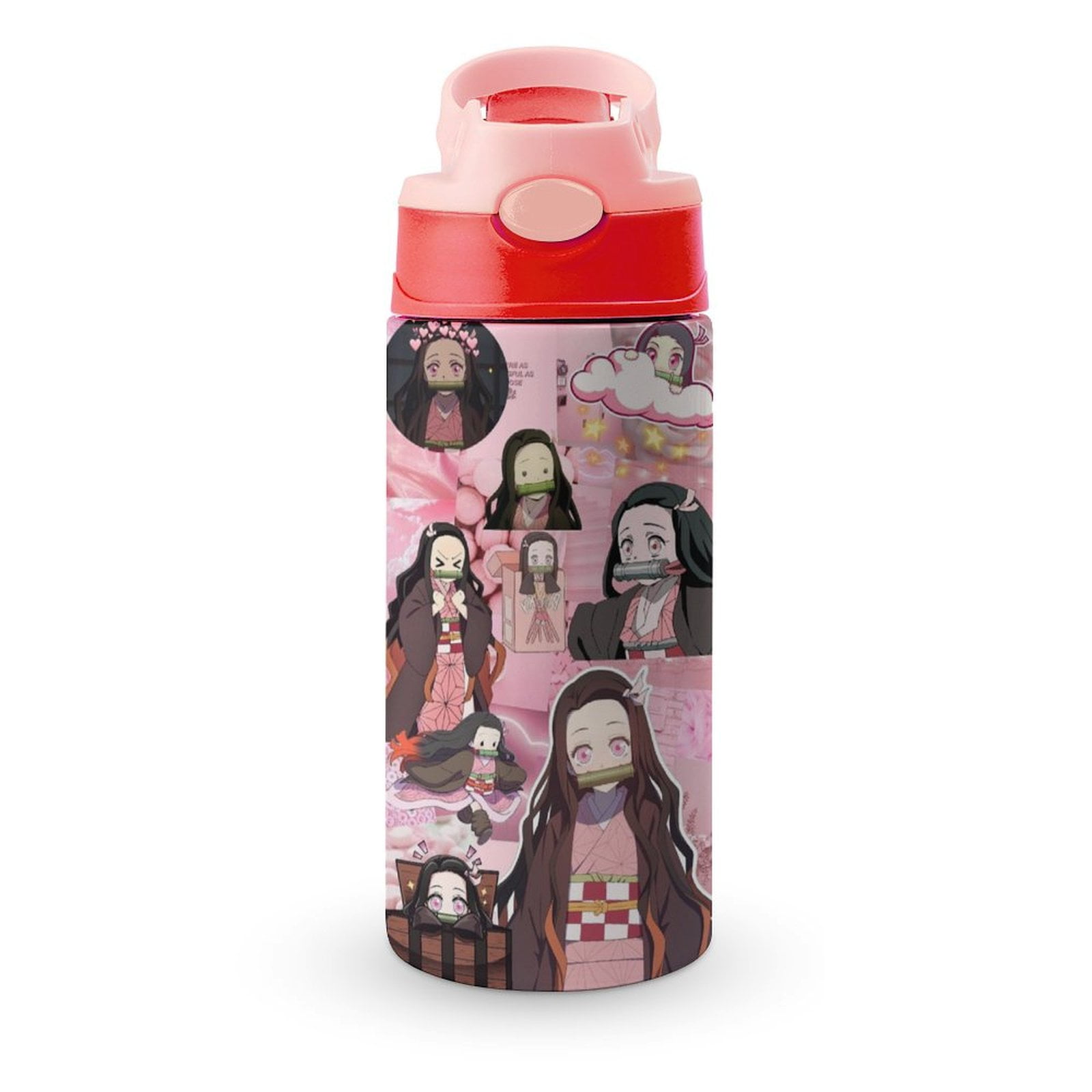 Nezuko Kamado Anime Insulated Stainless Steel Water Bottle with Straw ...