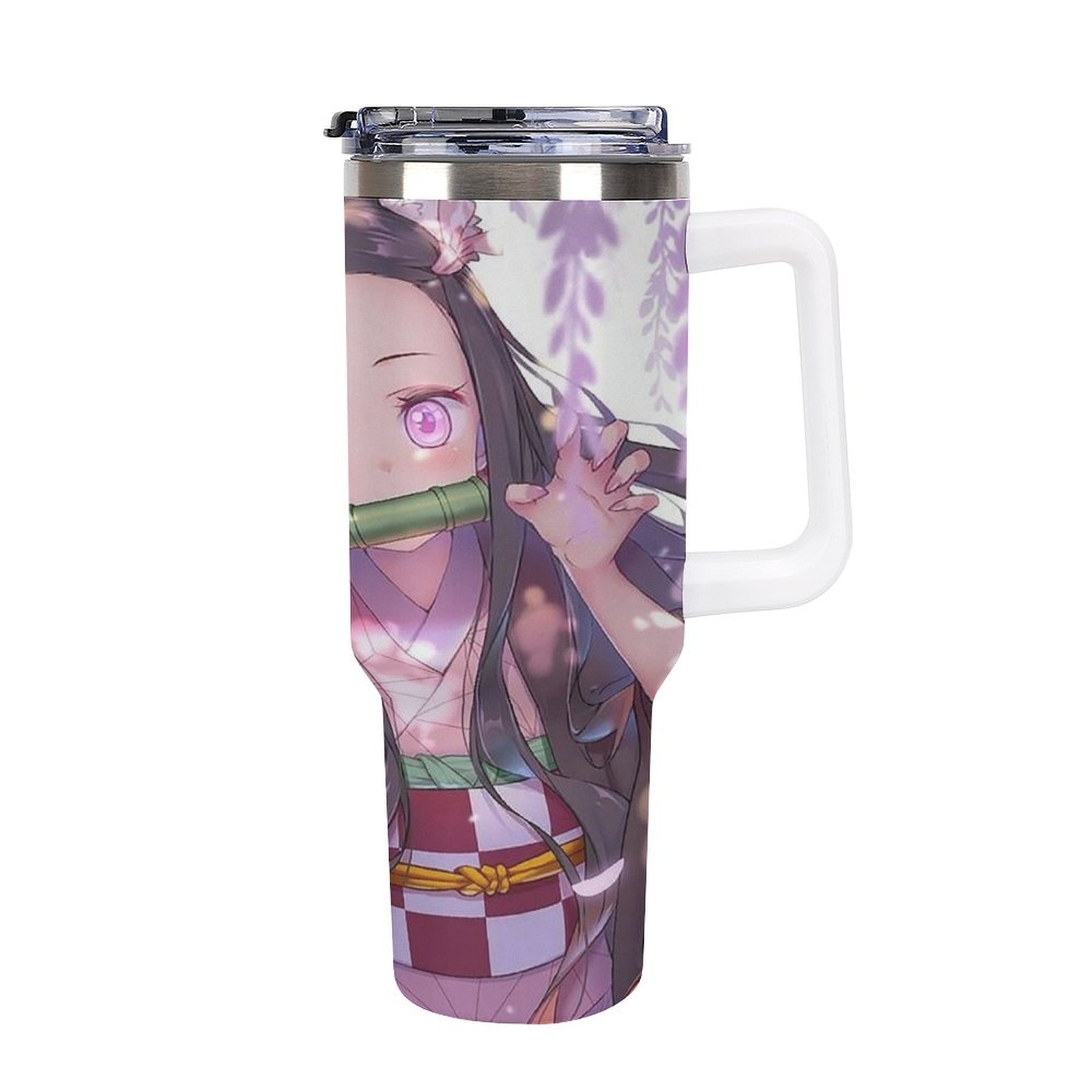 Nezuko Kamado Demon Slayer Car Cup Tumbler with Handle & Straw 40Oz ...