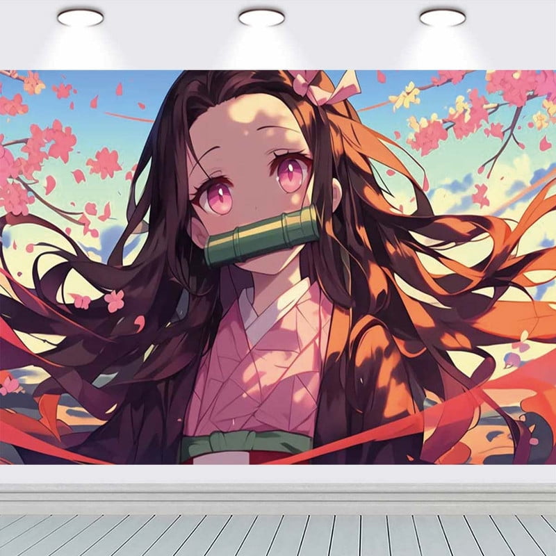 Nezuko Kamado Demon Slayer Taspestry Wall Decor Backdrop Banner Party ...