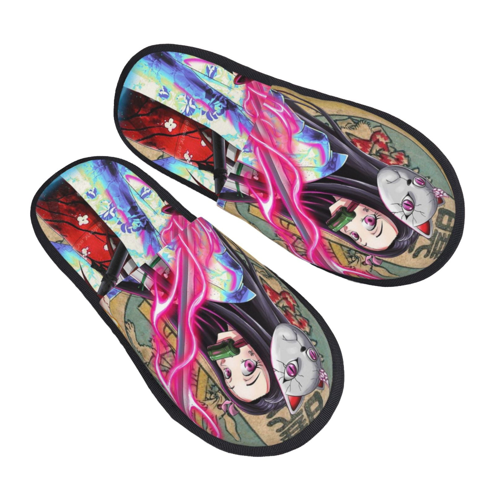 Nezuko Kamado House Slippers Slip-On Indoor Memory Foam House Shoes ...