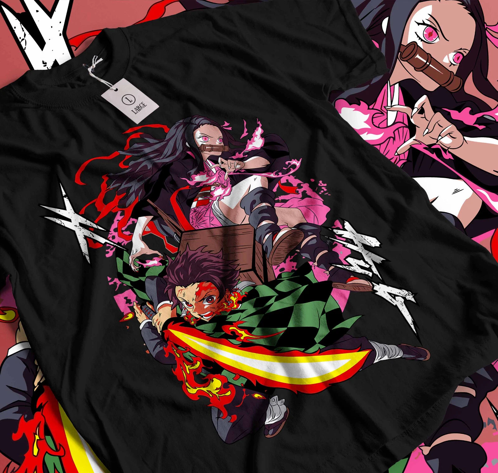 Nezuko T-shirt Demon Slayer Kokushibo Kimetsu No Yaiba Tanjiro Shirt ...