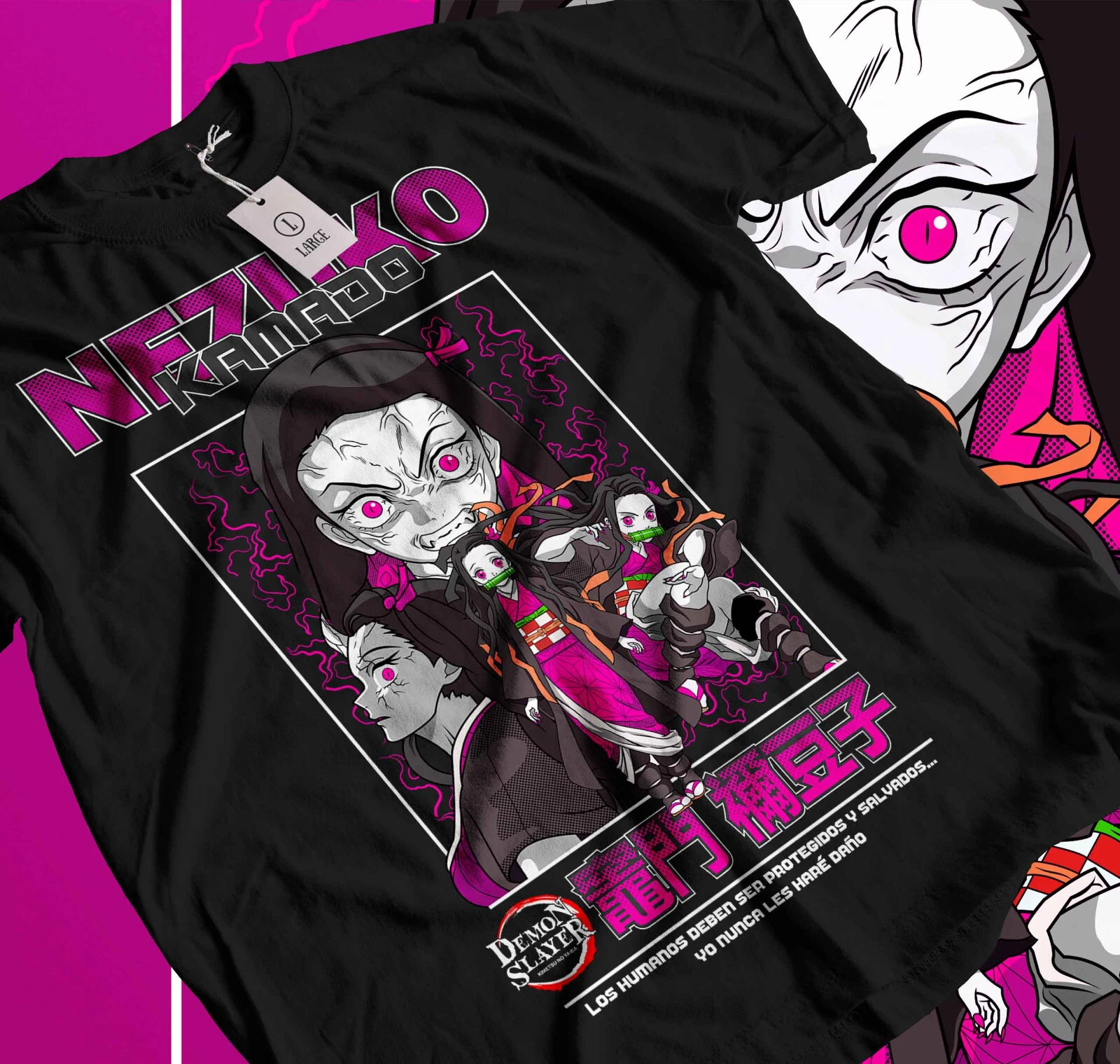 Nezuko T-shirt Demon Slayer Kokushibo Kimetsu No Yaiba Tanjiro Shirt ...