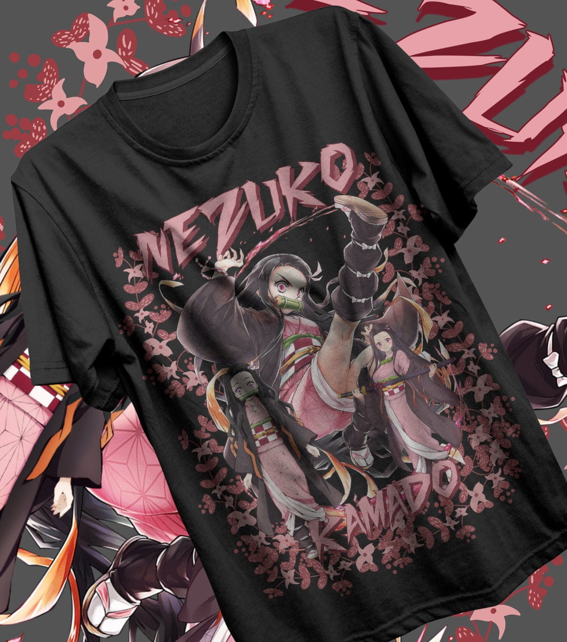 Nezuko T-shirt, Kimetsu no Yaiba Manga Anime, Demon Slayer Shirt,Light ...