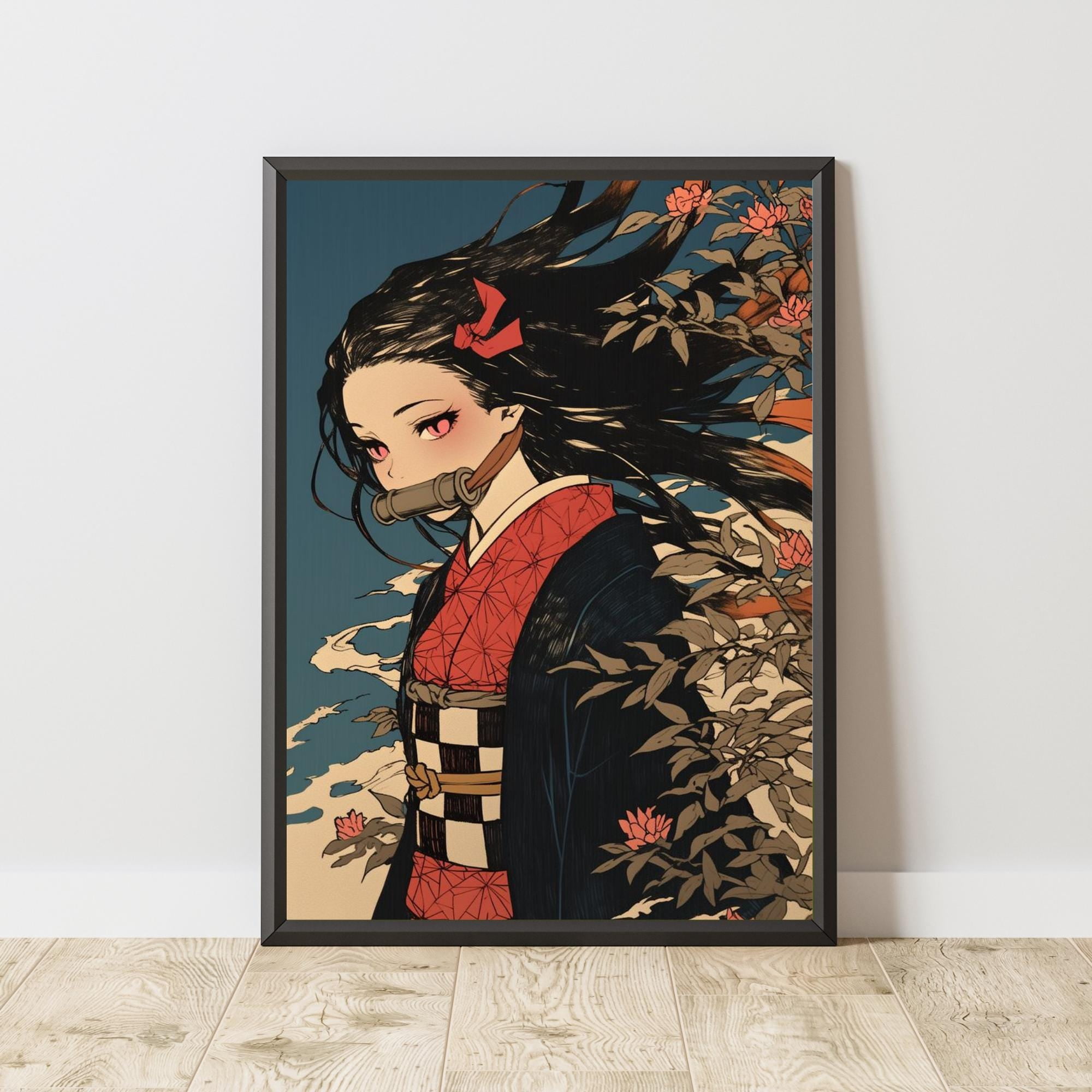 Nezuko Vintage | Demon Slayer | Manga | Anime | Japanese Manga Wall Art ...