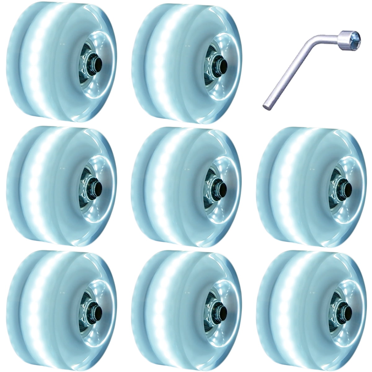 Nezylaf 8 Pack 78A Light up Roller Skate Wheels 32 x 58mm, Luminous ...