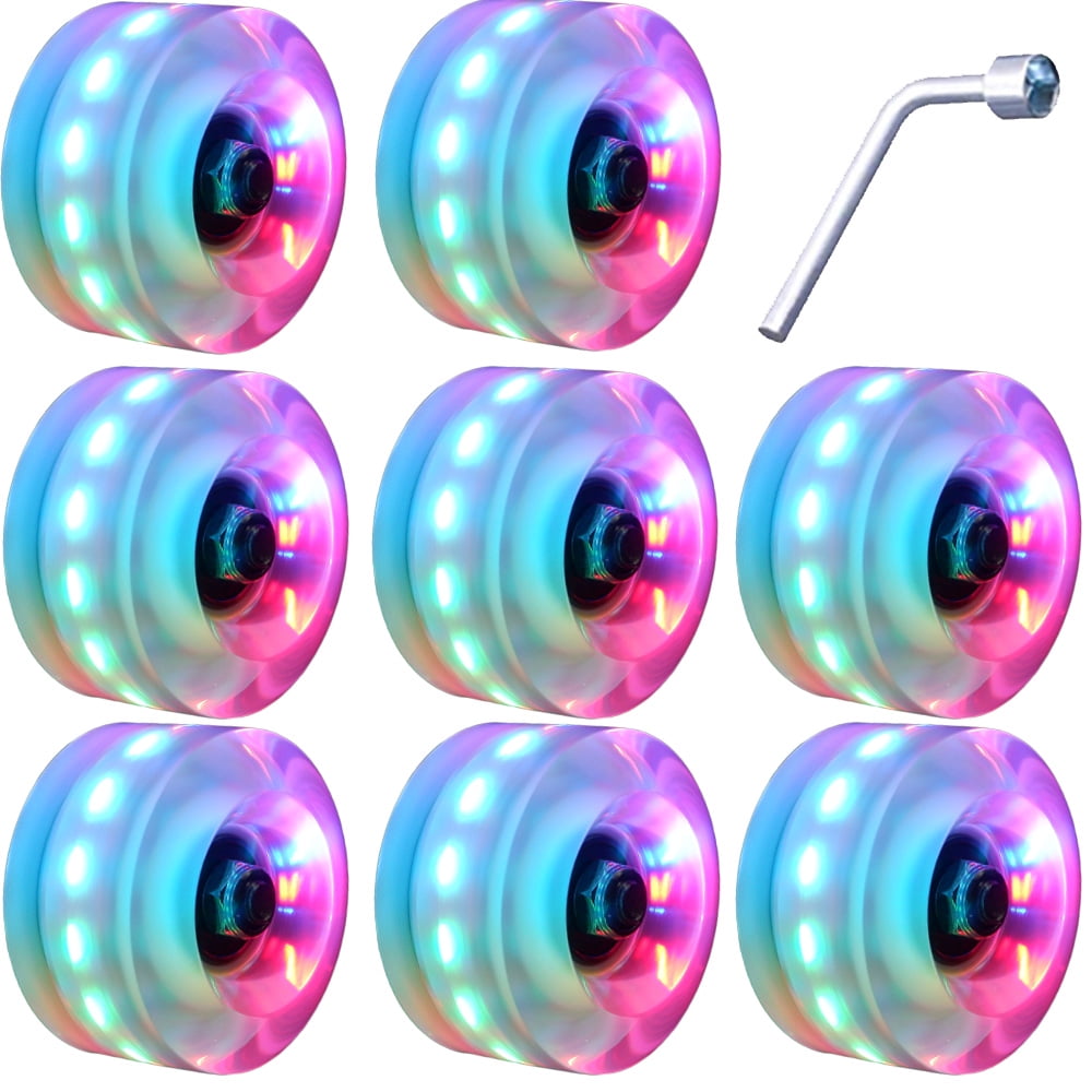 Nezylaf 8 Pack 78A Light up Roller Skate Wheels 32 x 58mm, Luminous ...