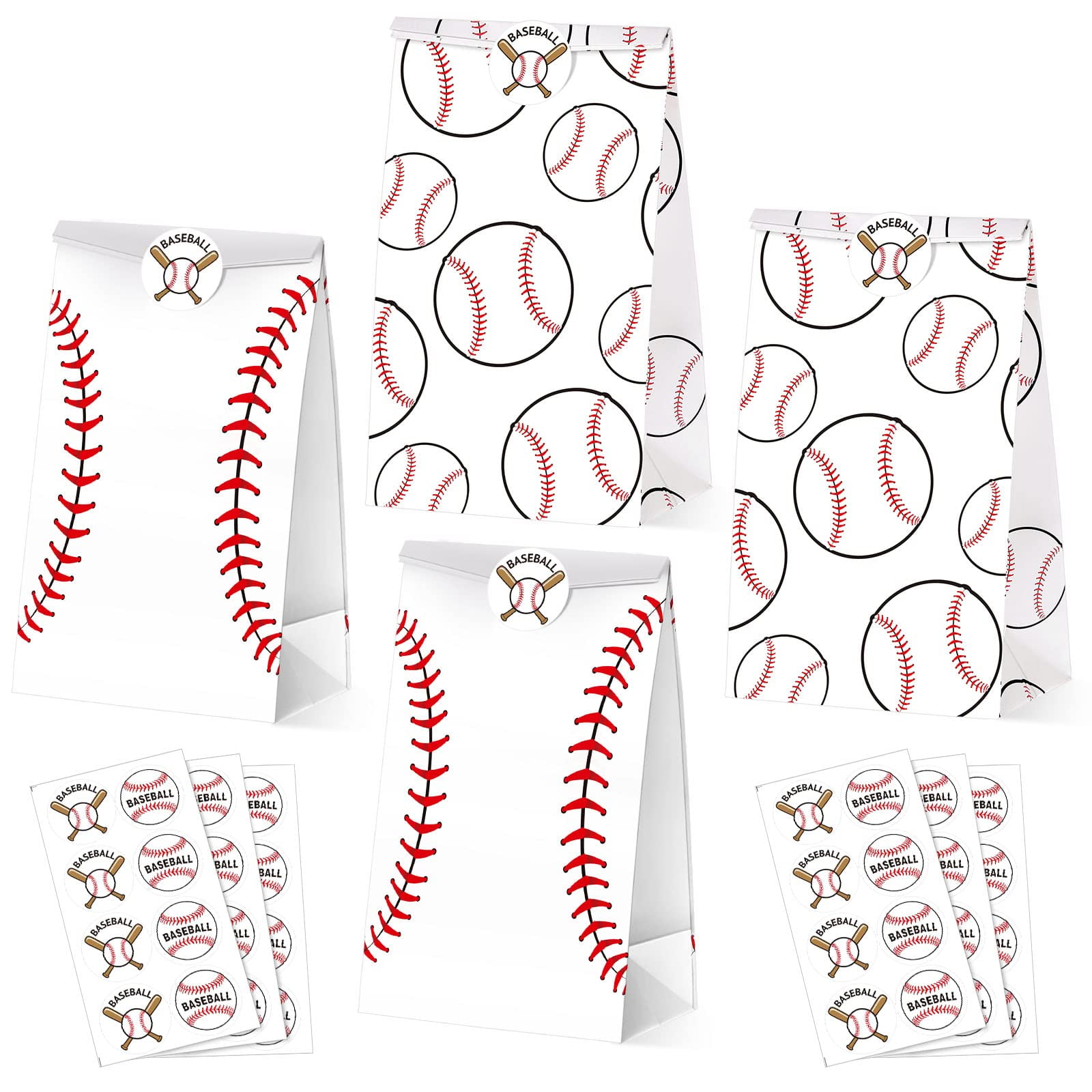 Nezyo 24 Pcs Baseball SSF20 Gift Bags Team Party Favor Baseball Sport ...