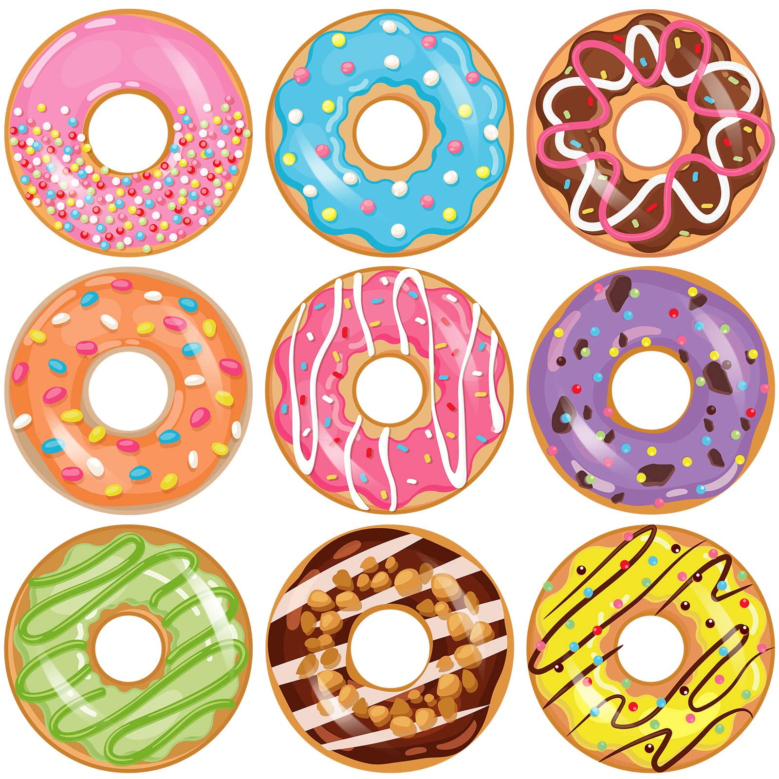 Nezyo 45 Pcs Donuts Cutouts Bulletin Board Donut Theme Party ...