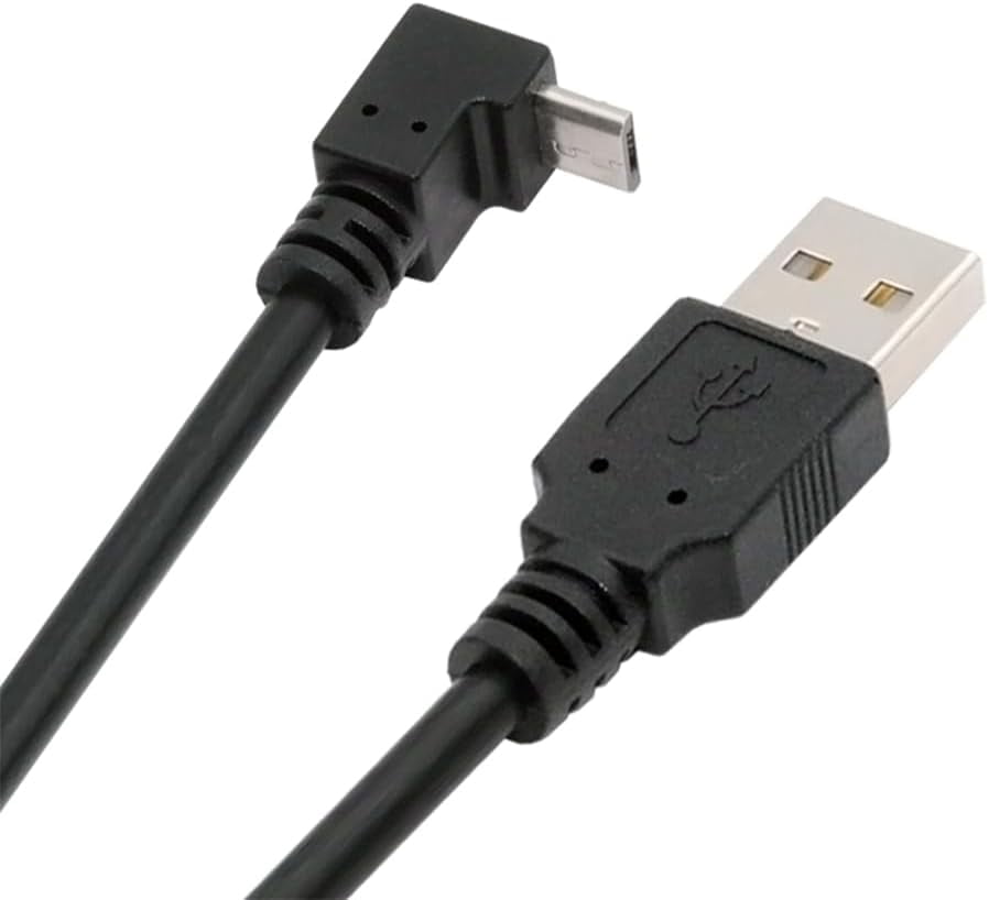 Nfhk Down Angled 90 Degree Micro Usb 5Pin To Usb 2.0 Type-A Data Charge ...