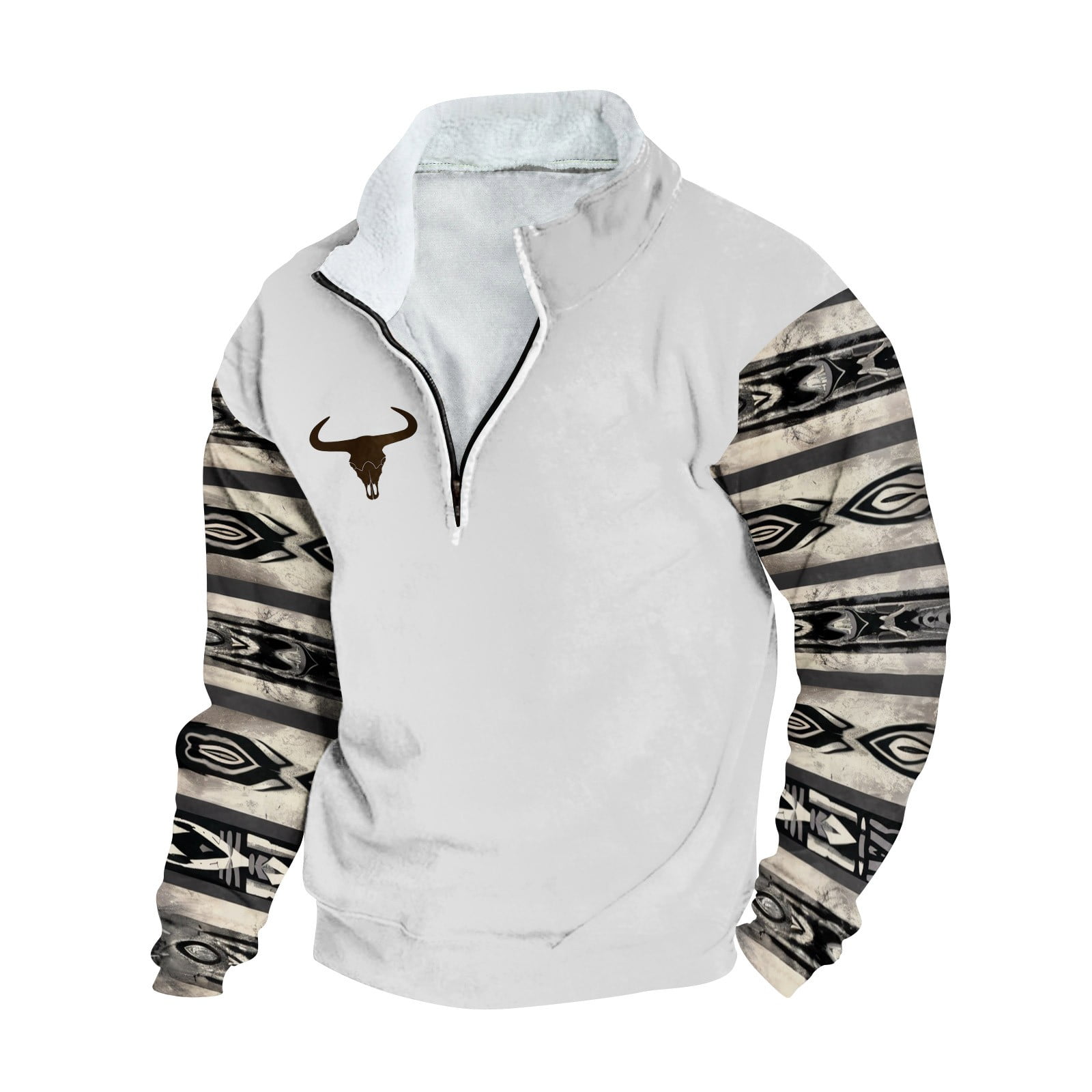 Nfhtoj Aztec Cowboy Mens Hoodie Vintage Graphic Western Hoodies Casual ...