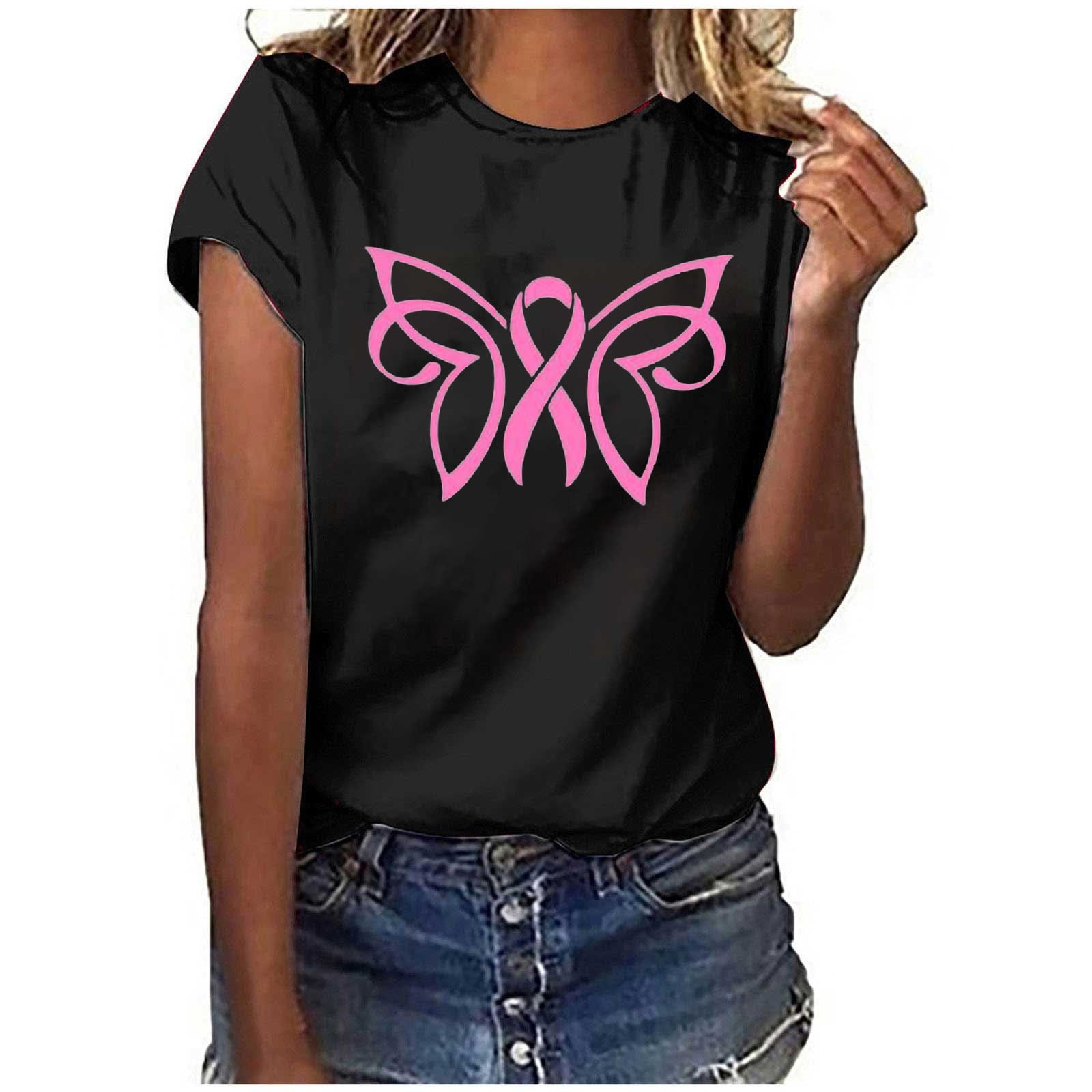 Nfurl Breast Cancer Shirts for Women Breast Cancer Inspiration Tshirt ...