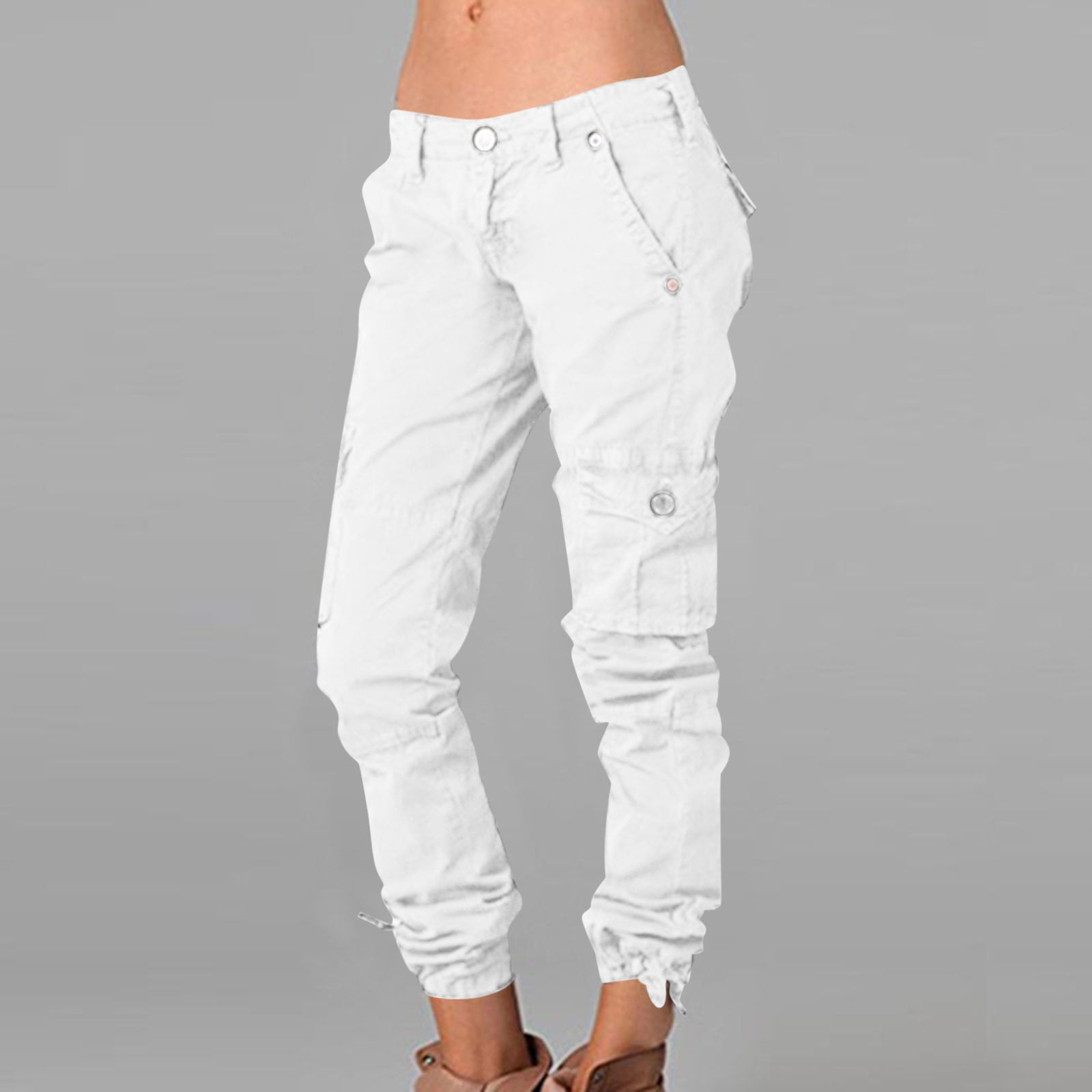 Nfurl Low Rise Cargo Joggers for Women Cuffed Leg Tactical Pants ...