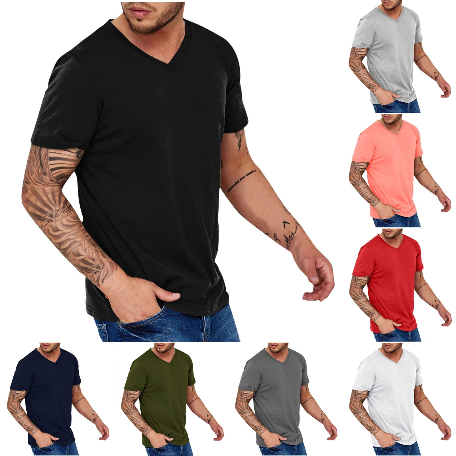 Nfurl Men's Quick Dry Short Sleeve Shirts Moisture Wicking Performance T-Shirt for Casual ...