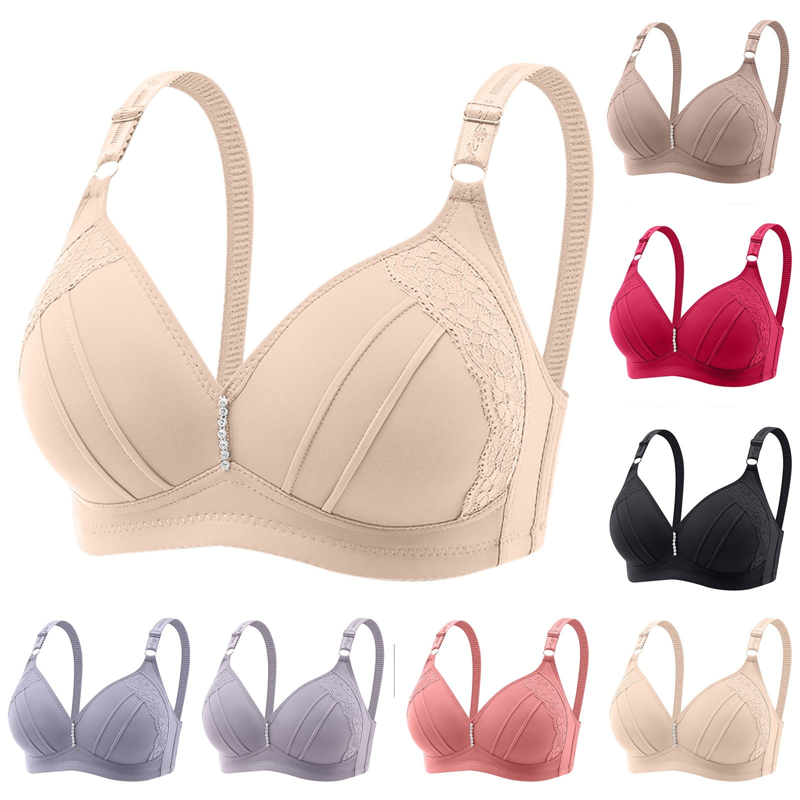 Nfurl Push Up Bras for Older Women Add 2 Cup Sizes Bras No Underwire ...